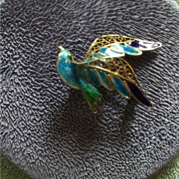 Jewelry | Vintage 80 Silver Enameled Bird Pin | Poshmark
